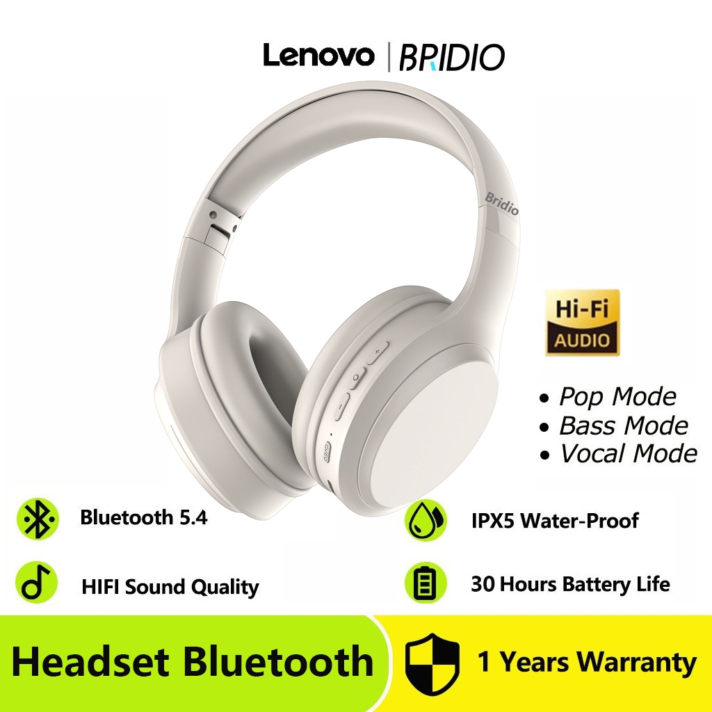 Jual Lenovo Bridio M16 Headphone Bluetooth Full Bass Type-C Wireless ...