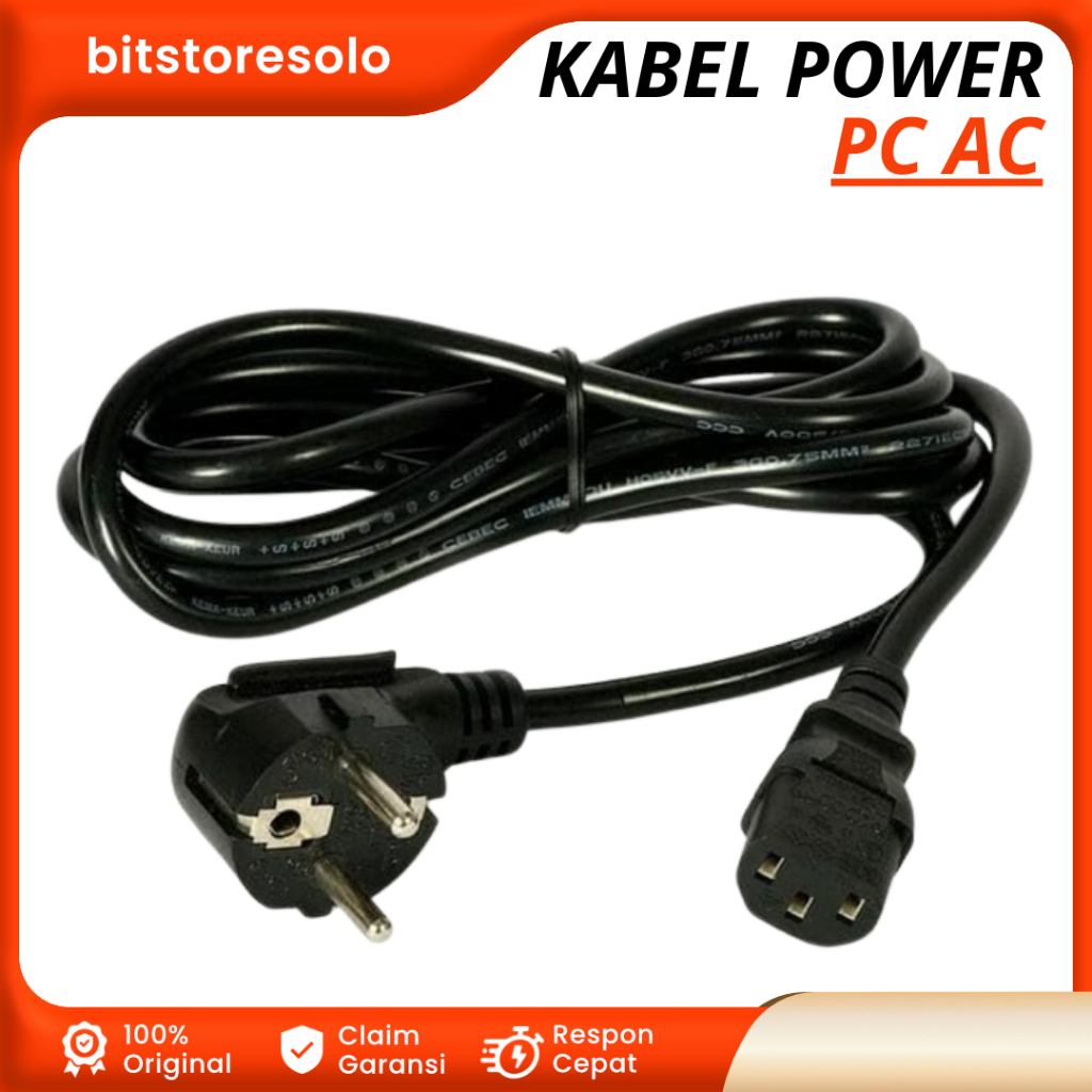 Jual Kabel Power PC AC 3Pin panjang 1 Meter | Shopee Indonesia