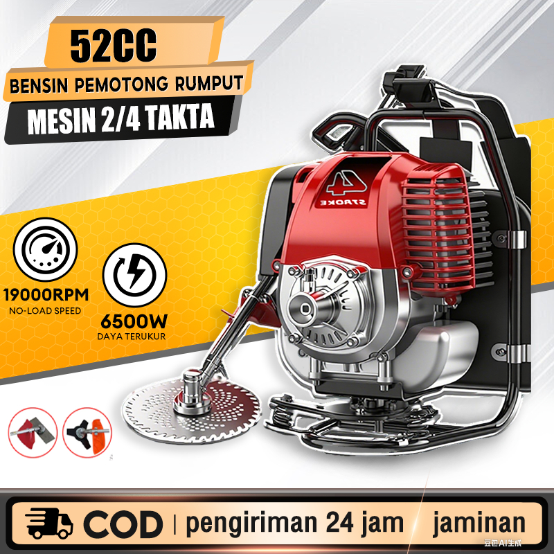Jual Mesin Potong Rumput Gendong Bensin 2 Tak 4 Tak Portable Brush ...
