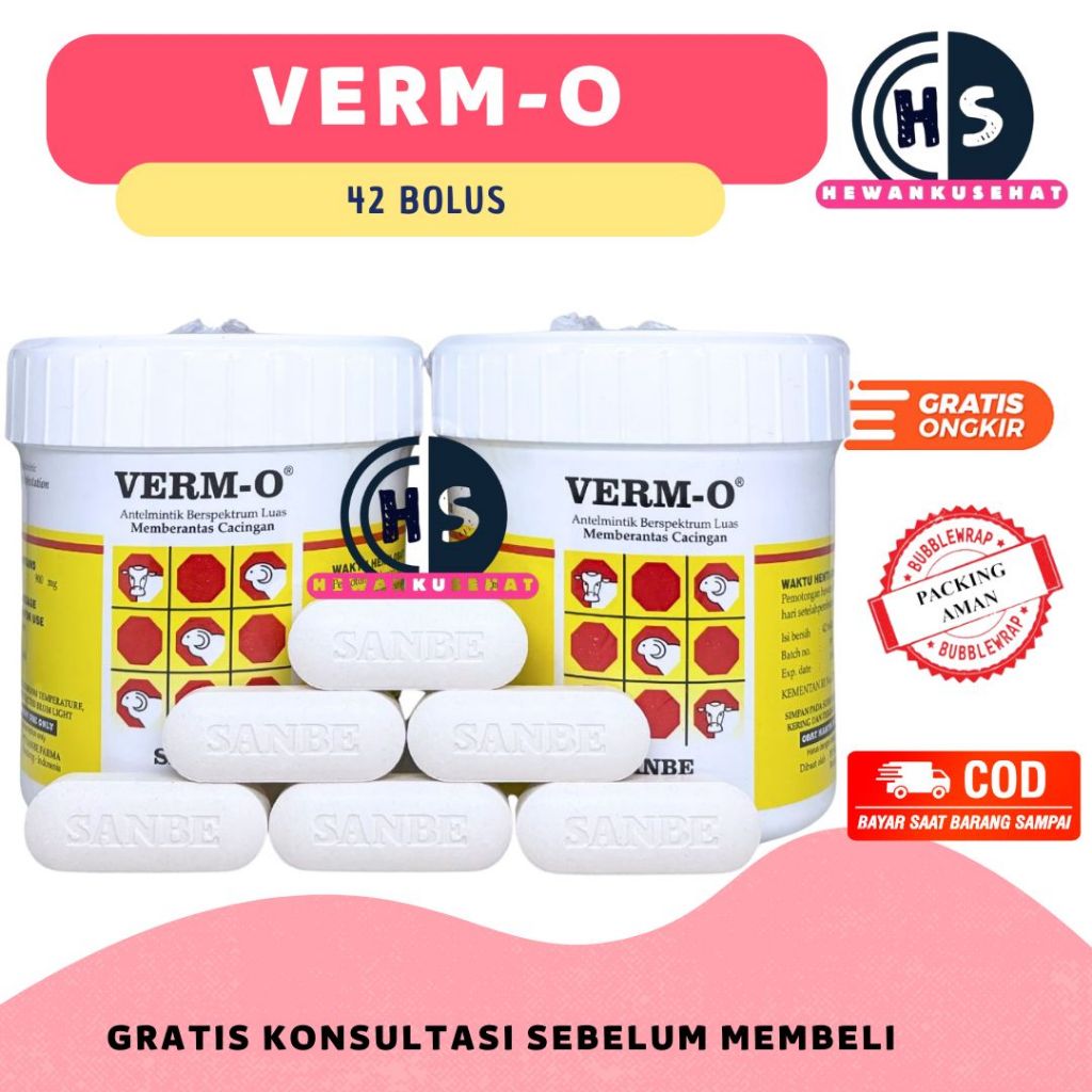 Jual VERM O 42 Bolus - OBAT CACING TERNAK AMPUH, Obat Cacing Sapi ...