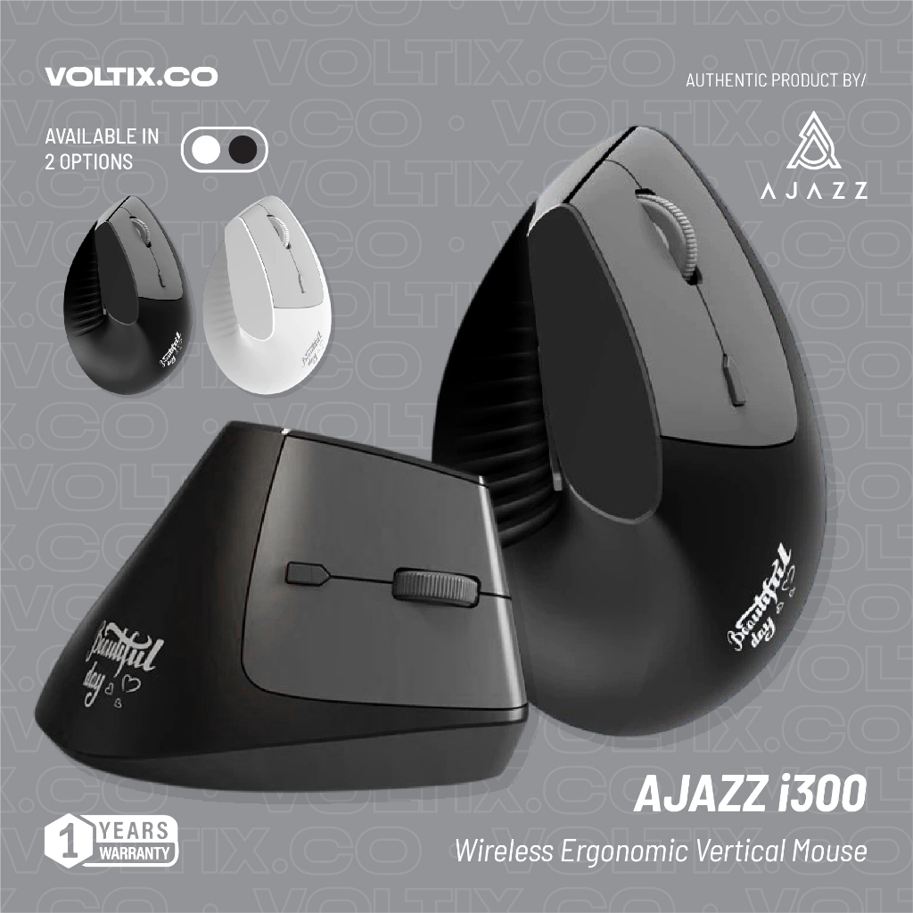 Jual Ajazz i300 Wireless Ergonomic Vertical Mouse | Shopee Indonesia