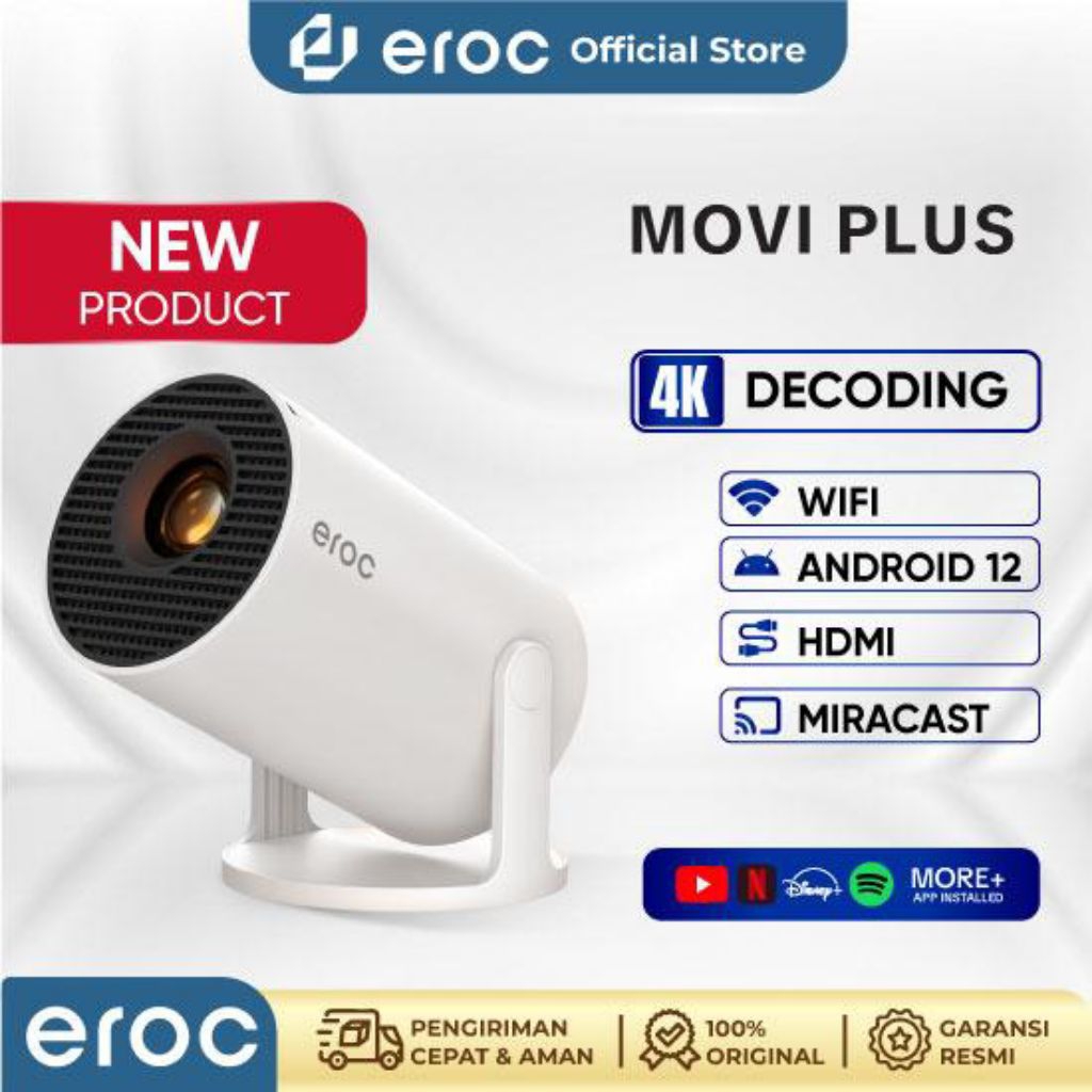 Jual EROC Smart Mini Projector - Portable LCD, Android 11, Netflix ...