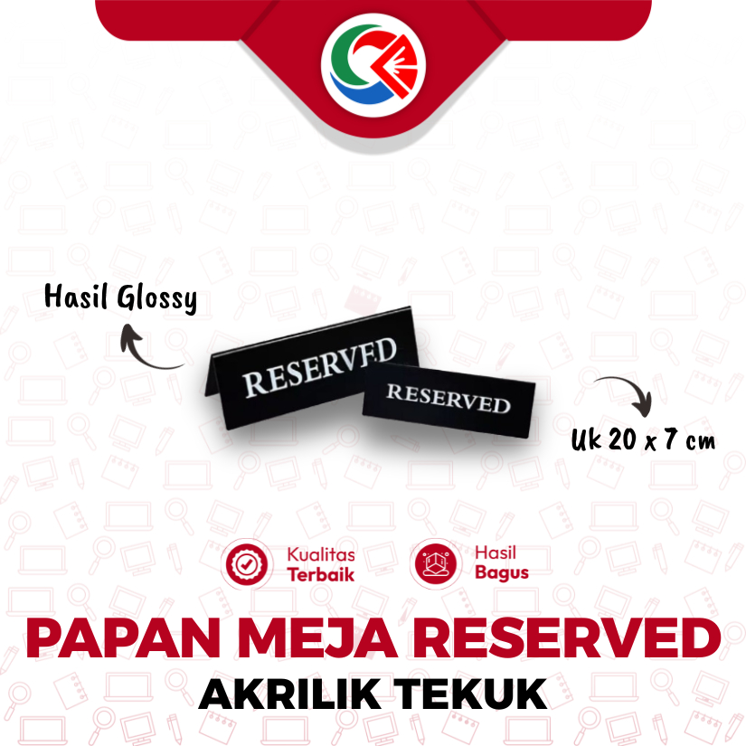 Jual PAPAN MEJA PETUNJUK RESERVED / AKRILIK TEKUK SEGITIGA RESERVED ...