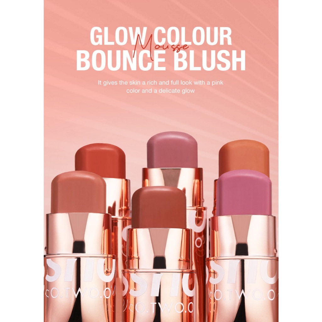 Jual O.TWO.O Glow Colour Mousse Bounce Blush Stick Hydrating Gloss Lip ...