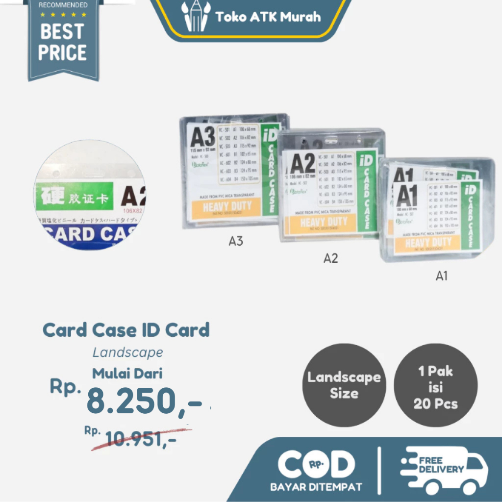 Jual Plastik Id Card Case A1 - A2 - A3 / Plastik Name Tage / Plastik ...