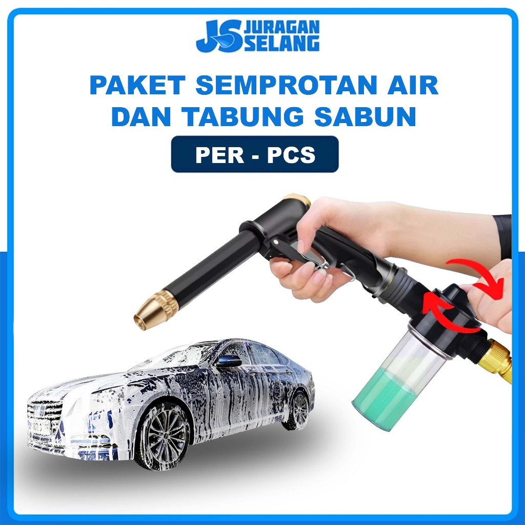 Jual JURAGAN Paket Semprotan Air Cuci Motor Tabung Sabun Salju Watergun ...
