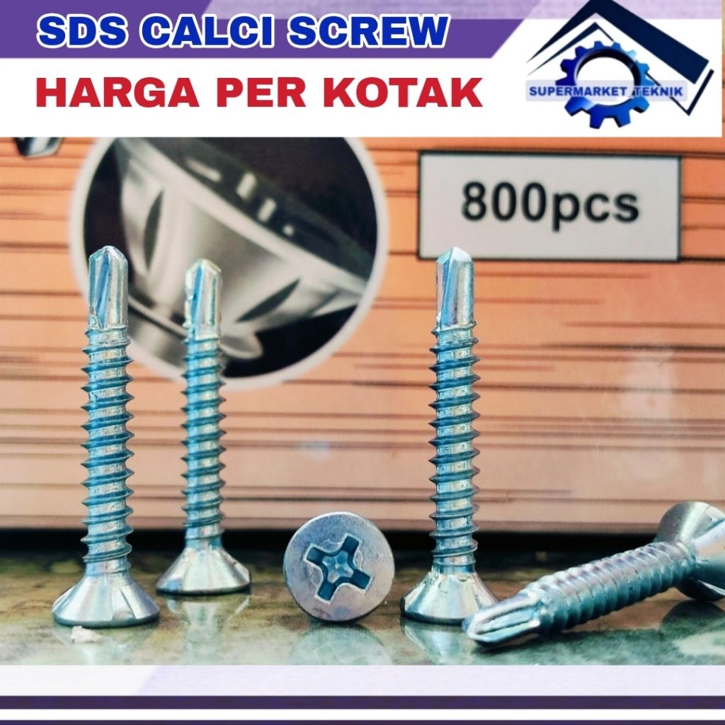 Jual [1KOTAK 800Pcs] Sekrup Skrup Sds Calci Screw (6x25) (6x30) Inch ...