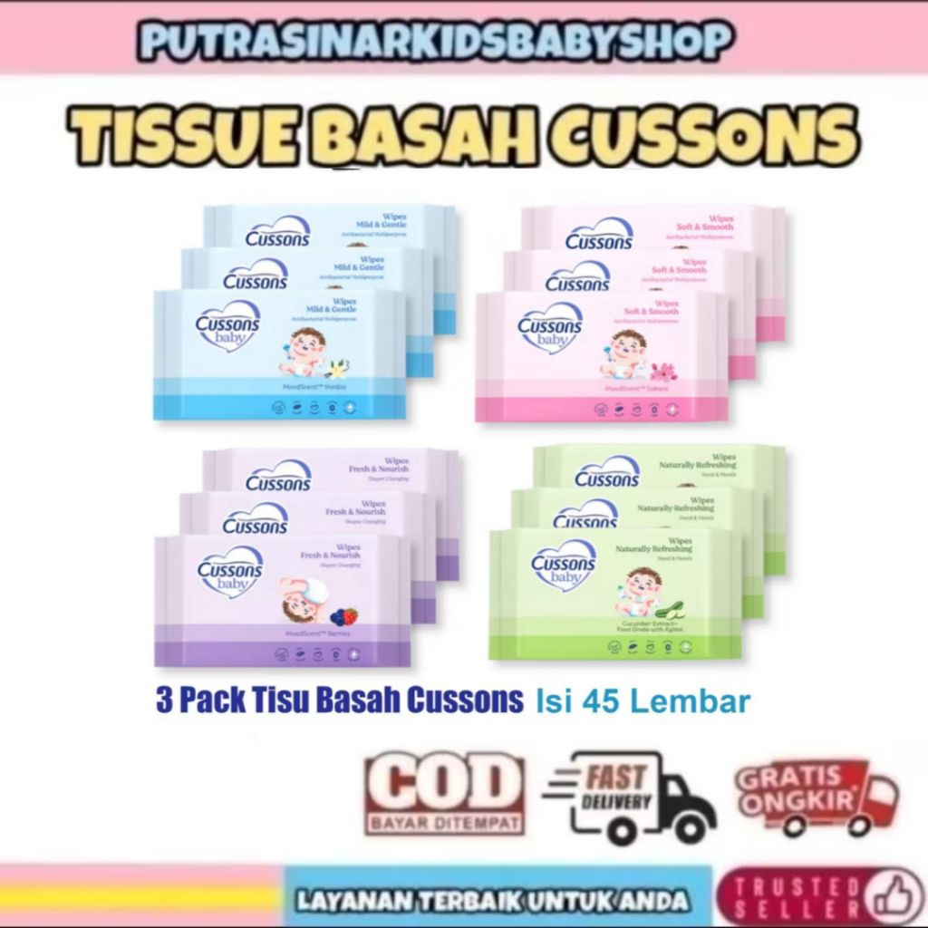 Jual [PROMO] CUSSONS TISSUE BASAH 45 SHEETS X 2 BELI 1 GRATIS 2 MURAH ...