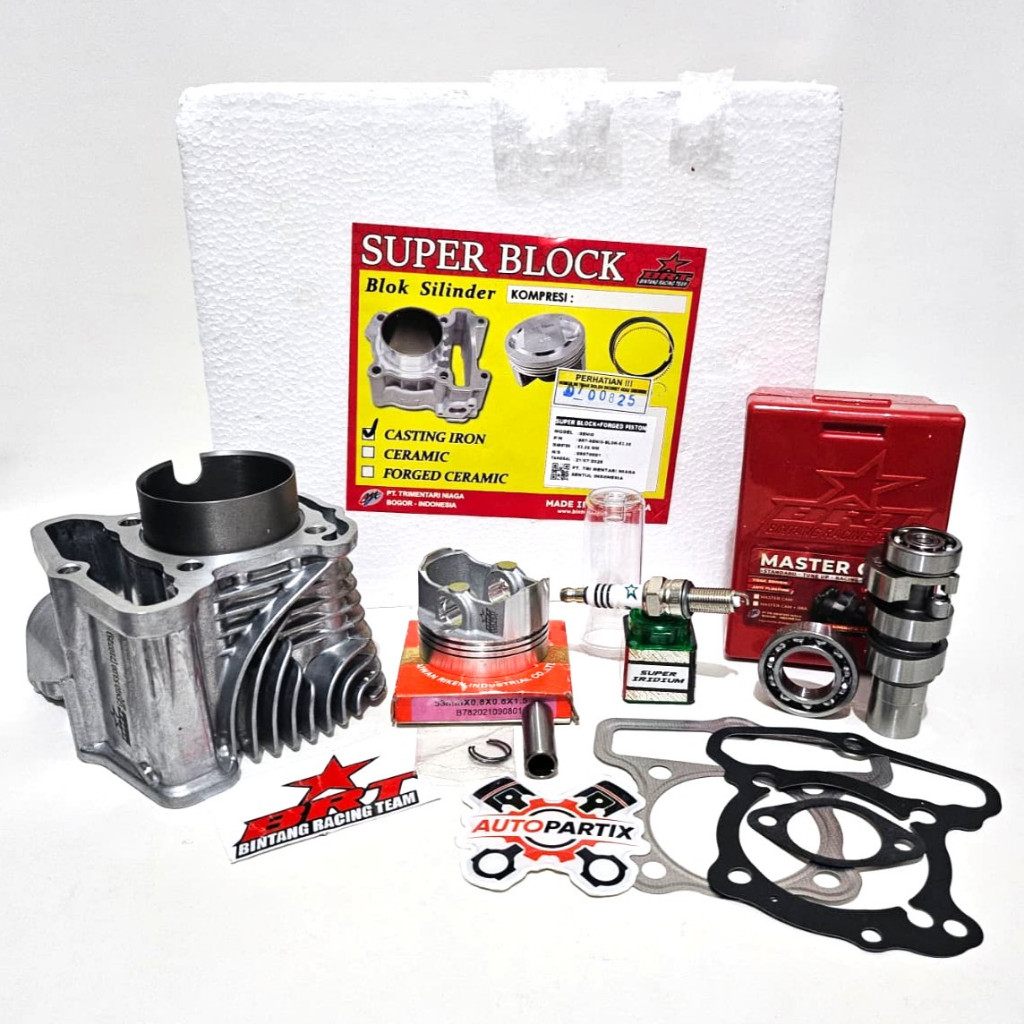 Jual PAKET BLOK PISTON 53MM + CAM + BUSI BRT GENIO DELUXE All New BEAT ...