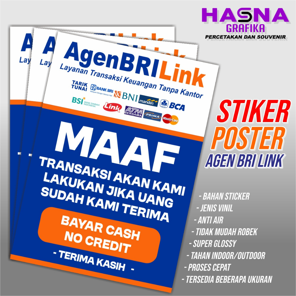 Jual STIKER VINYL ETALASE PENGUMUMAN BRILINK / STICKER BRILINK | Shopee ...