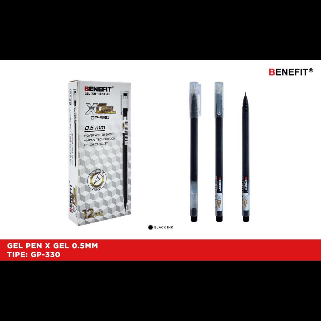 Jual BENEFIT Pulpen Gel X-GEL GP-330 0.5mm 2000M Teknologi Jepang ...