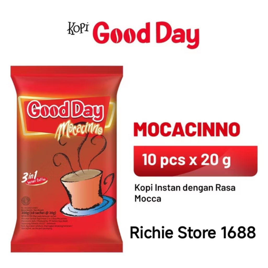 Jual Good day Moccacino sachet 20gram 1renceng @10Pcs | Shopee Indonesia