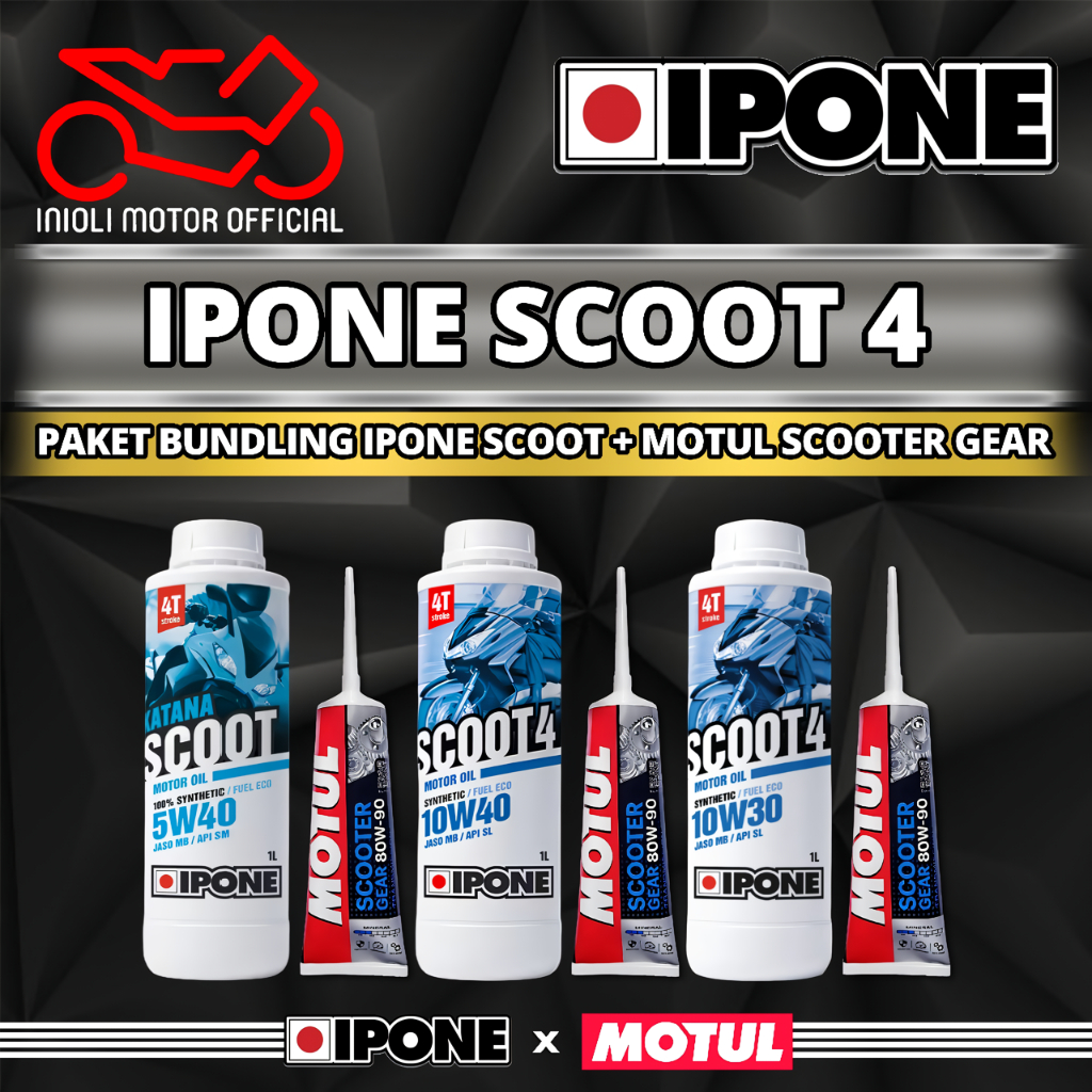 Jual PAKET HEMAT OLI IPONE KATANA SCOOT 4 10W30 10W40 5W40 MOTUL ...