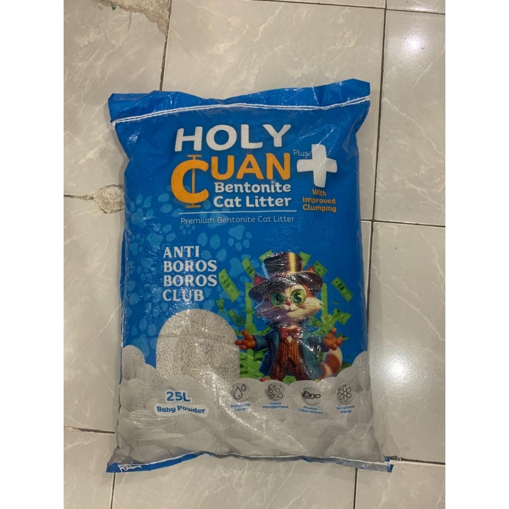 Jual Pasir Kucing Holy Cuan Bentonite 25L Cat Litter Premium | Shopee ...