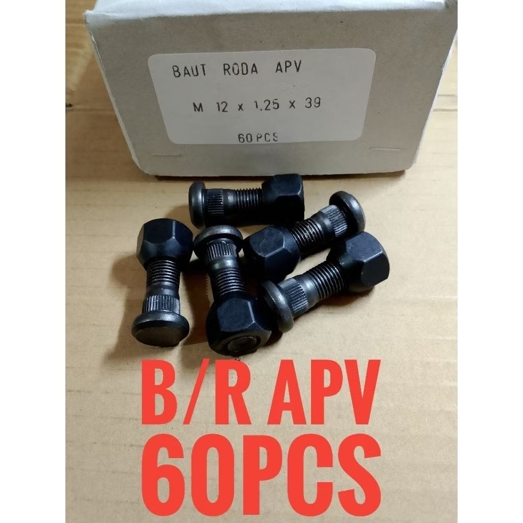 Jual baut roda mobil APV 12x1,25x39 kunci 19 paket (60pcs) | Shopee ...