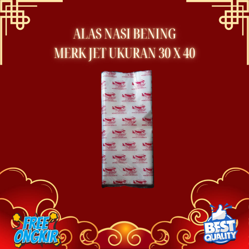 Jual JET ALAS MAKANAN PLASTIK BENING LEMEK MAKANAN NASI BUNGKUS 30 X 40 ...