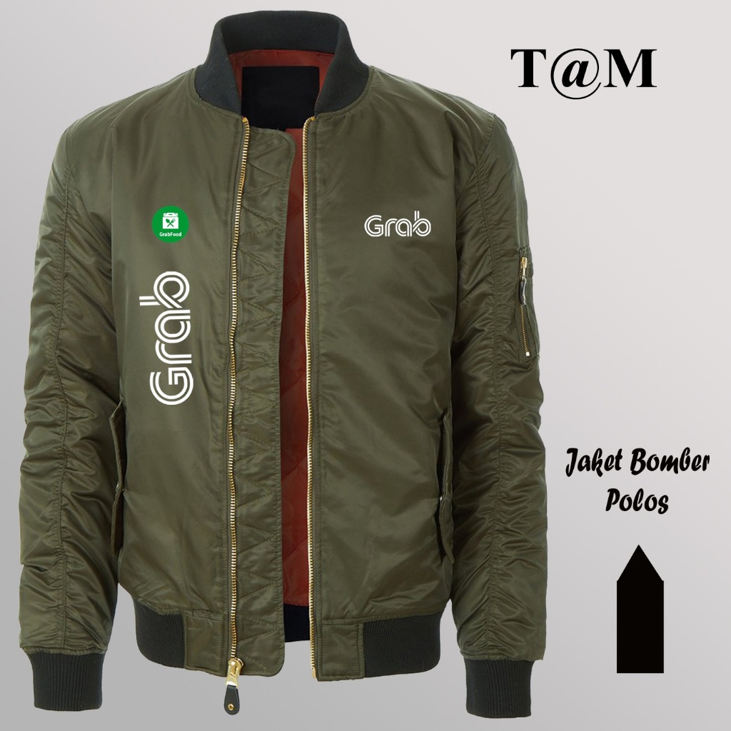 Jual jaket bomber distro grab grabbike terbaru jaket taslan zipper grab ...