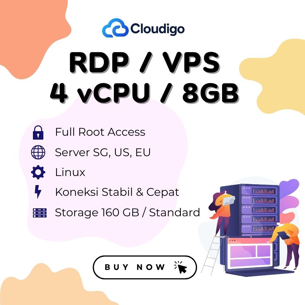 Jual RDP / VPS 4 vCPU - 8GB RAM Linux Full Admin Murah Bergaransi ...