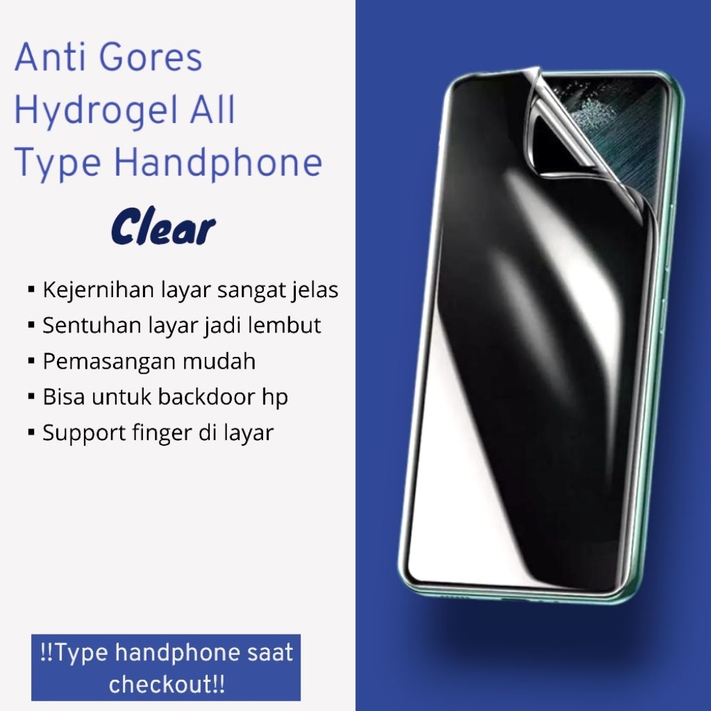 Jual ANTI GORES LAYAR HYDROGEL QUALITAS ++ All Type Handphone Depan ...