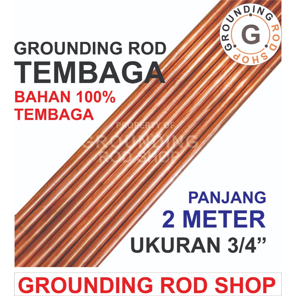 Jual Grounding Rod 5/8 x 2 Meter Full Tembaga / Grounding Rod Ukuran 5/ ...