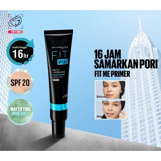 Jual MAYBELLINE Fit Me Matte + Poreless Primer Make Up - 30ml | Shopee ...