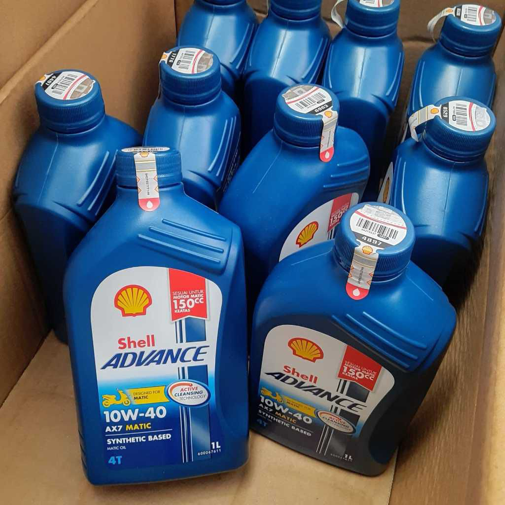 Jual Oli SHELL ADVANCE AX7 MATIC 1 L / 1 Liter 10W-40 1 Dus Isi 12 ...