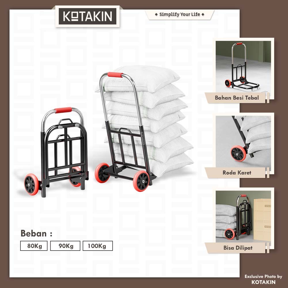 Jual KOTAKIN Troli Lipat Galon Besi Trolley Tarik Dorong Dorongan ...
