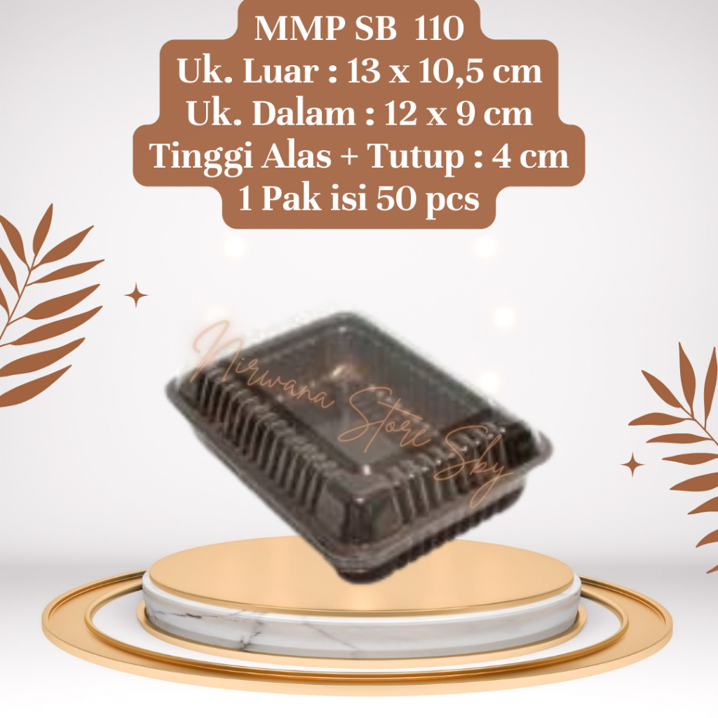 Jual (50 Pcs) MMP SB 110 | Mika Brownies Mini | 10,5x7x2 cm | Mika Kue / Mika Dimsum / Mika ...