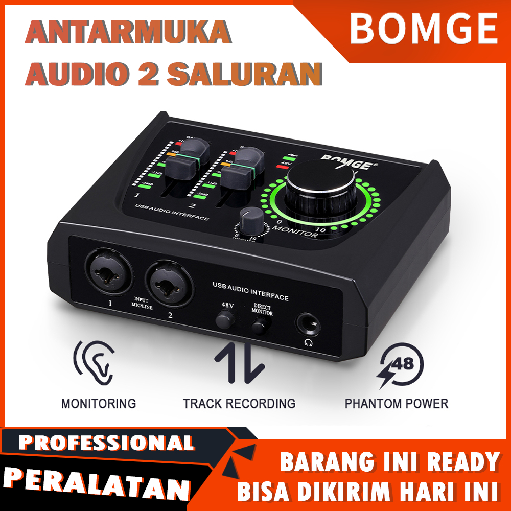 Jual BOMGE mini Audio Interface 2Channel SoundCard，Untuk rekaman ...