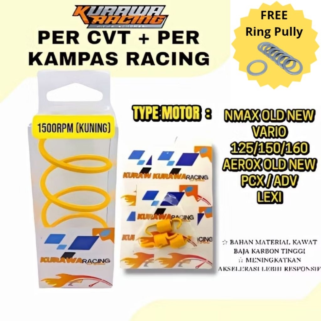 Jual PER CVT 1500 RPM + PER SENTRI 1500 RPM PCX NMAX AEROX VARIO ADV ...