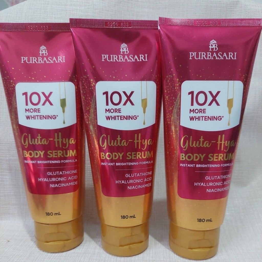 Jual [ 3 PCS Merah ] PURBASARI BODY SERUM GLUTA- HYA 180 ml/ 3 PCS ...