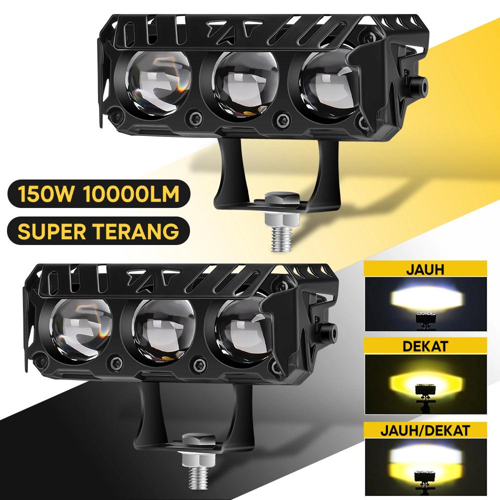 Jual MOKETA Lampu Tembak Laser SQL 3 Mata D2 D3 Full Alumunium Premium ...