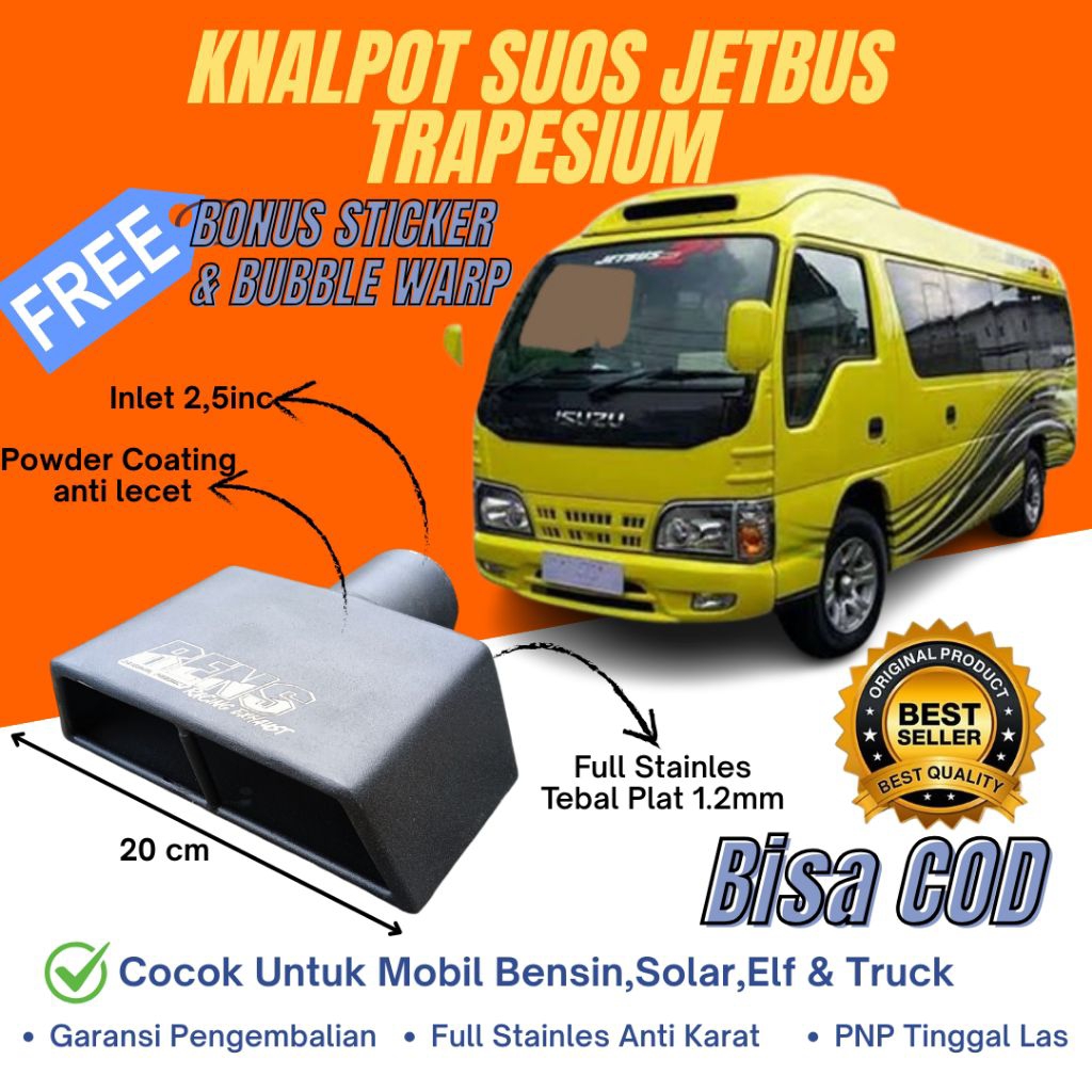 Jual RENS Knalpot suos jetbus elf hiace mobil solar medium bus canter ...