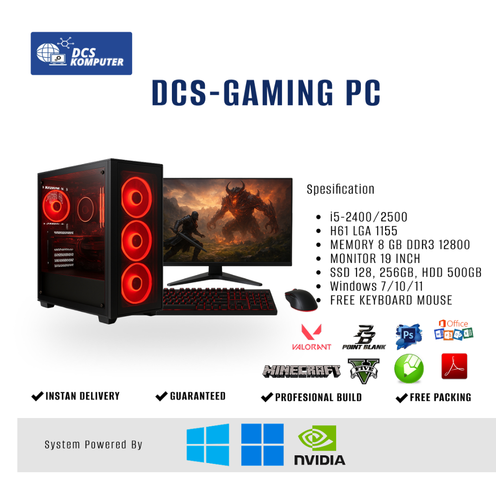 Jual Pc Rakitan Komputer Gaming Full Set Intel Core I5 8 GB HDD 500 SSD ...