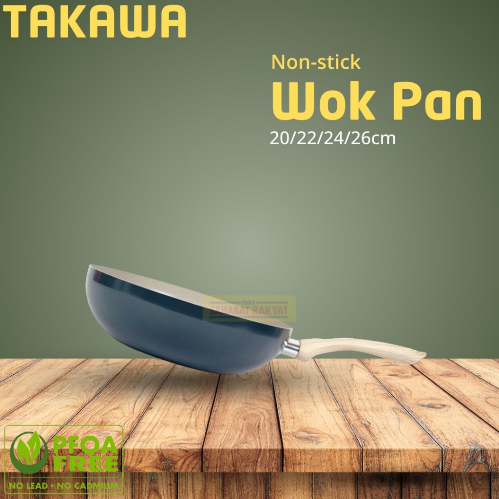 Jual Wok Pan/Panci Dalam Anti Lengket Bebas PFOA Takawa 20/22/24/26cm ...