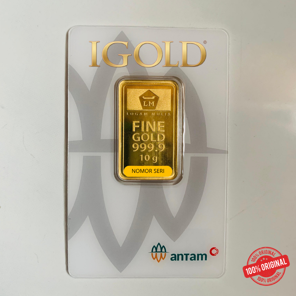 Jual LOGAM MULIA EMAS BATANGAN LM ANTAM - 10 GRAM | Shopee Indonesia