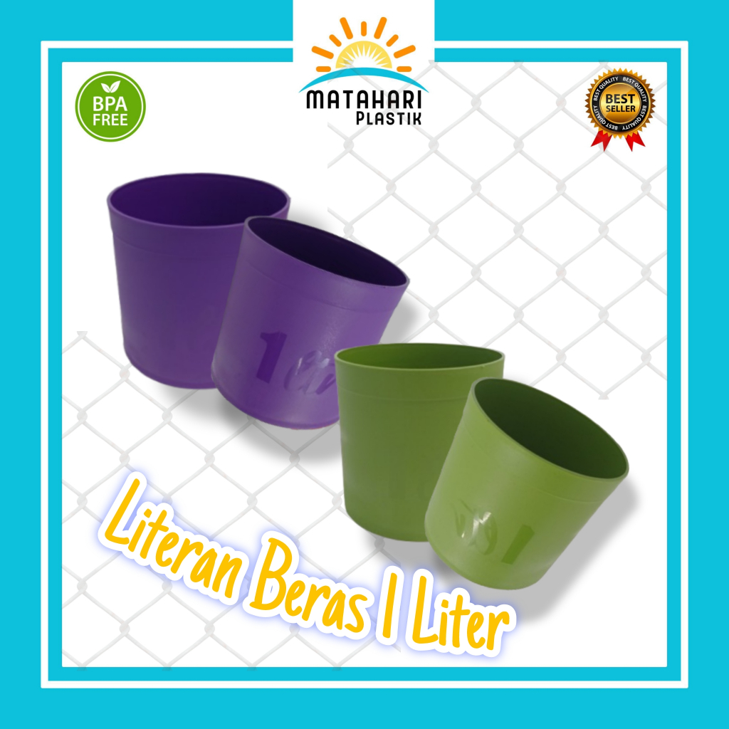 Jual Literan Beras Plastik/Takaran Beras 1 liter/Gelas Ukuran Beras ...