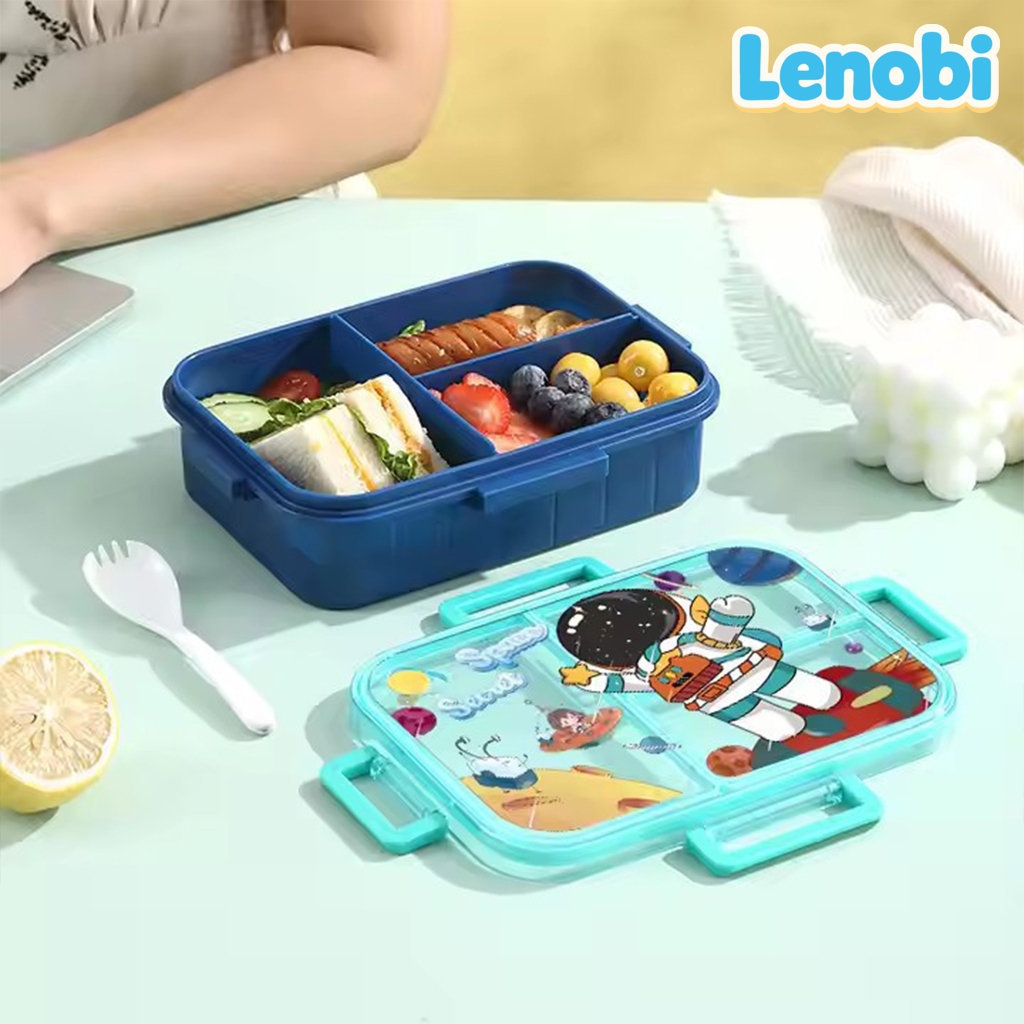 Jual LENOBI - Lunch Box 3 sekat Astronot Mermaid 1200 ML - KOTAK BEKAL ANAK SEKOLAH Bento ...