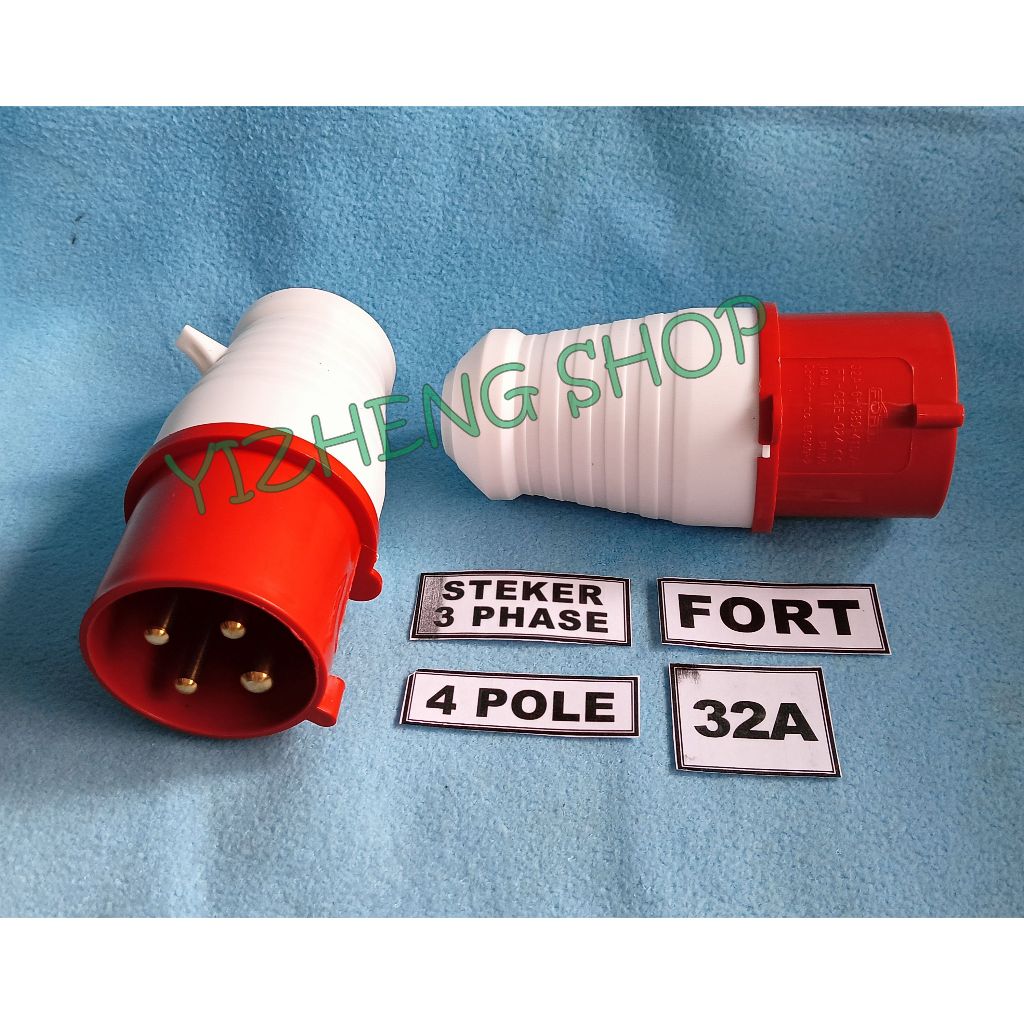Jual STEKER INDUSTRIAL FORT 32A 3 PHASE 4 POLE FT-CEE-024 | Shopee ...