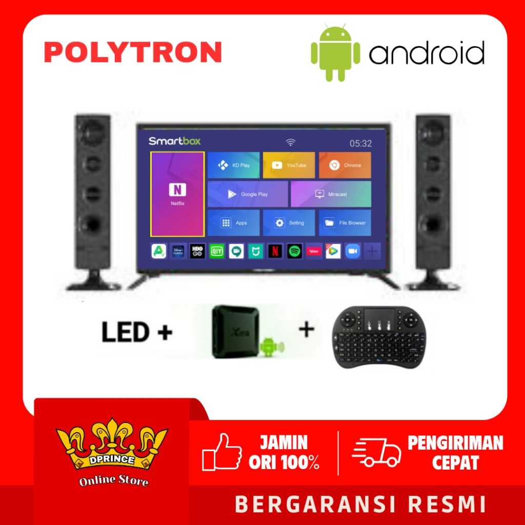 Jual POLYTRON LED Digital TV 24 Inch SMART ANDROID BOX 11 24TV1855 ...