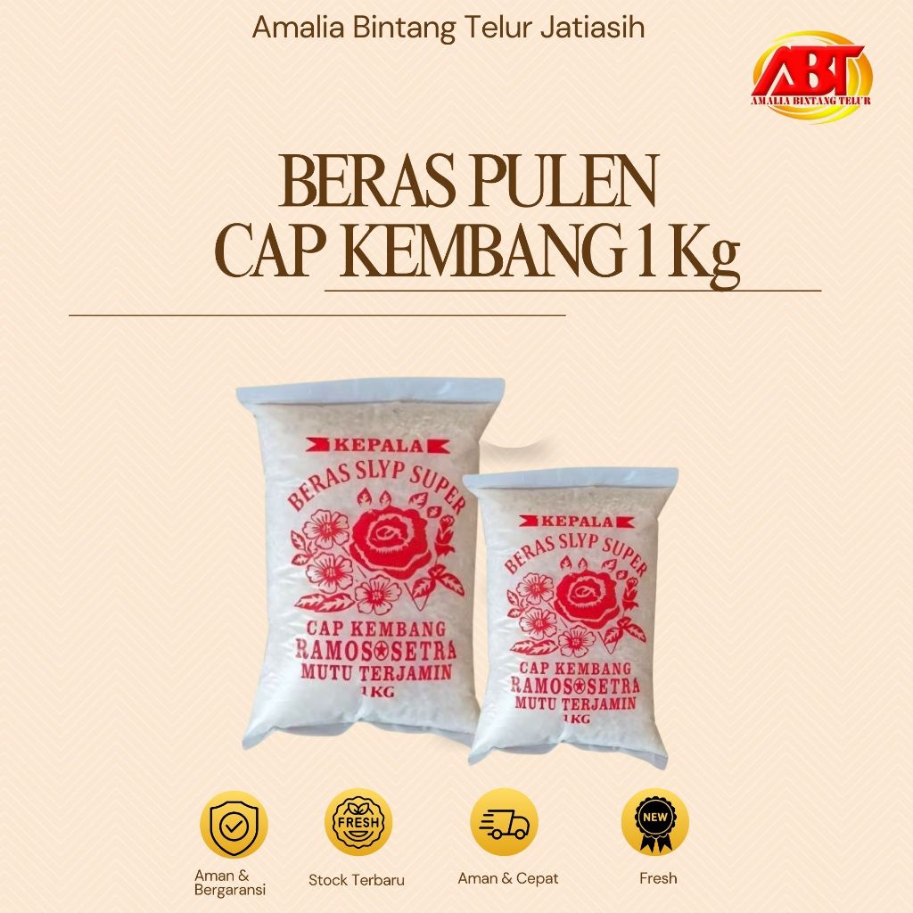 Jual ABT JATIASIH - Beras Pulen Cap Kembang kemasan 1kg Enak, Putih dan ...
