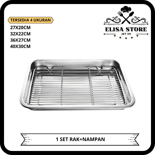 Jual Alat Peniris Makanan Cooling Rak Nampan 27X20 32X22 36X27 40X30 CM ...