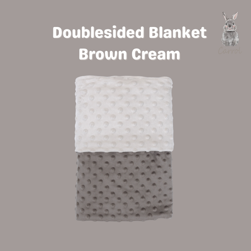 Jual Carrol Double sided minky blanket cream - dark brown | selimut ...
