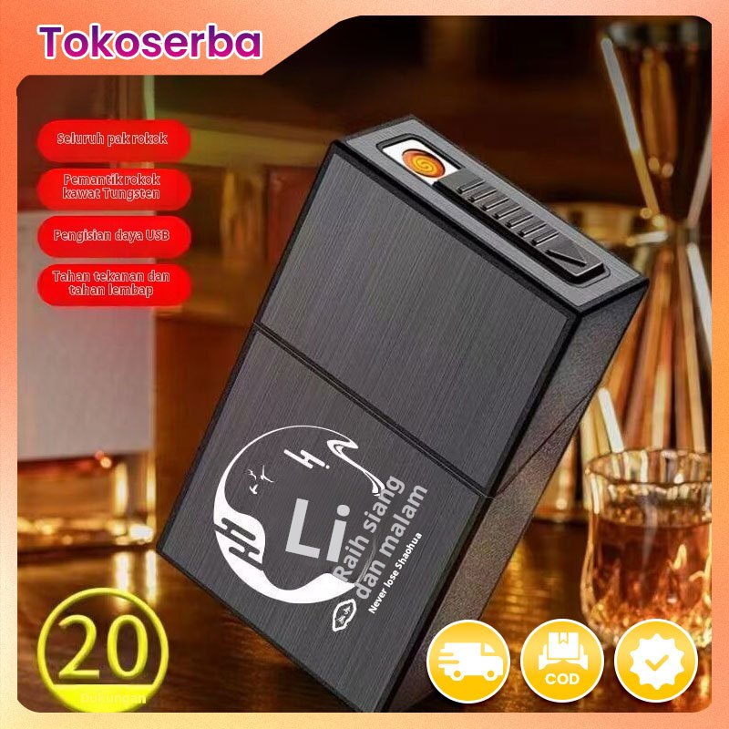 Jual Kotak rokok isi ulang yang terintegrasi dengan pemantik api, tahan ...