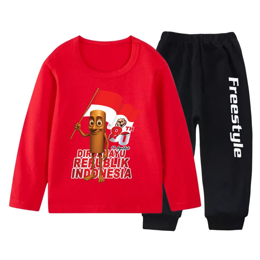 Jual Baju Merah Putih Anak Perempuan Laki Ke80 One Set 17 Agustus Kids ...