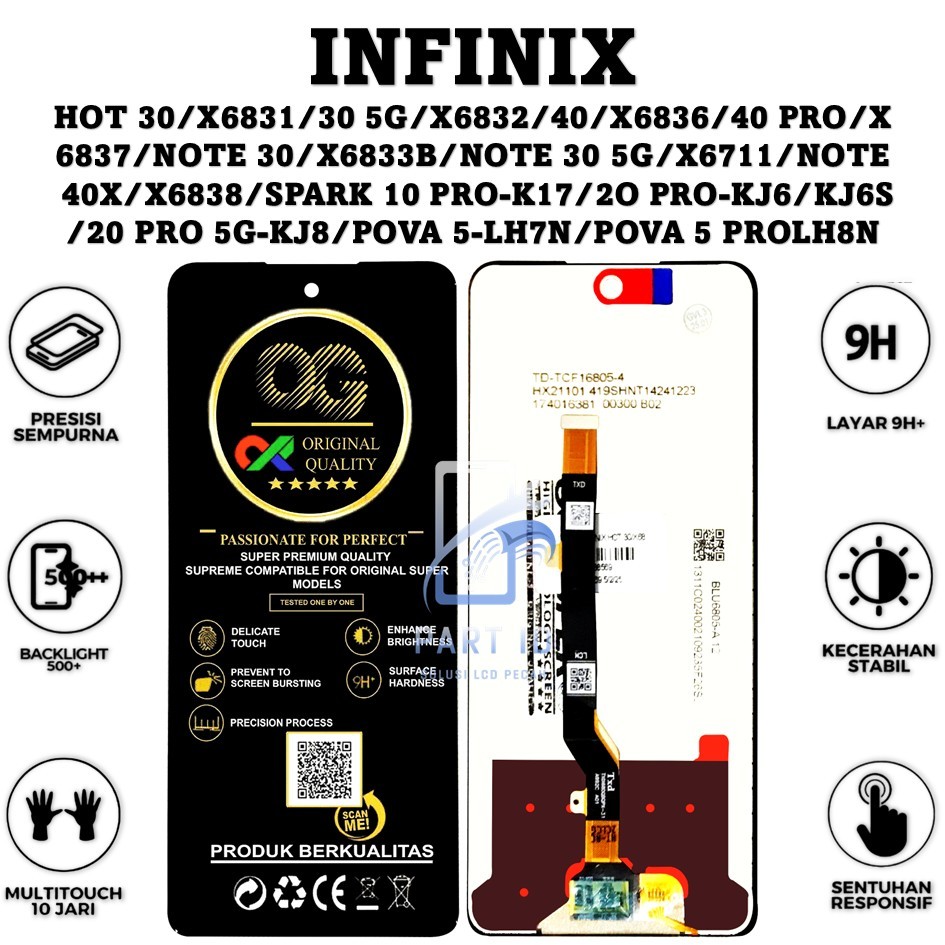 Jual LCD TOUCHSCREEN INFINIX HOT 30/X6831/30 5G/X6832/40/X6836/40 PRO/X ...