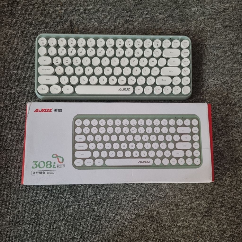 Jual Ajazz 308i Membrane Keyboard Bluetooth Broadcom 5.0 - biru second bekas | Shopee Indonesia