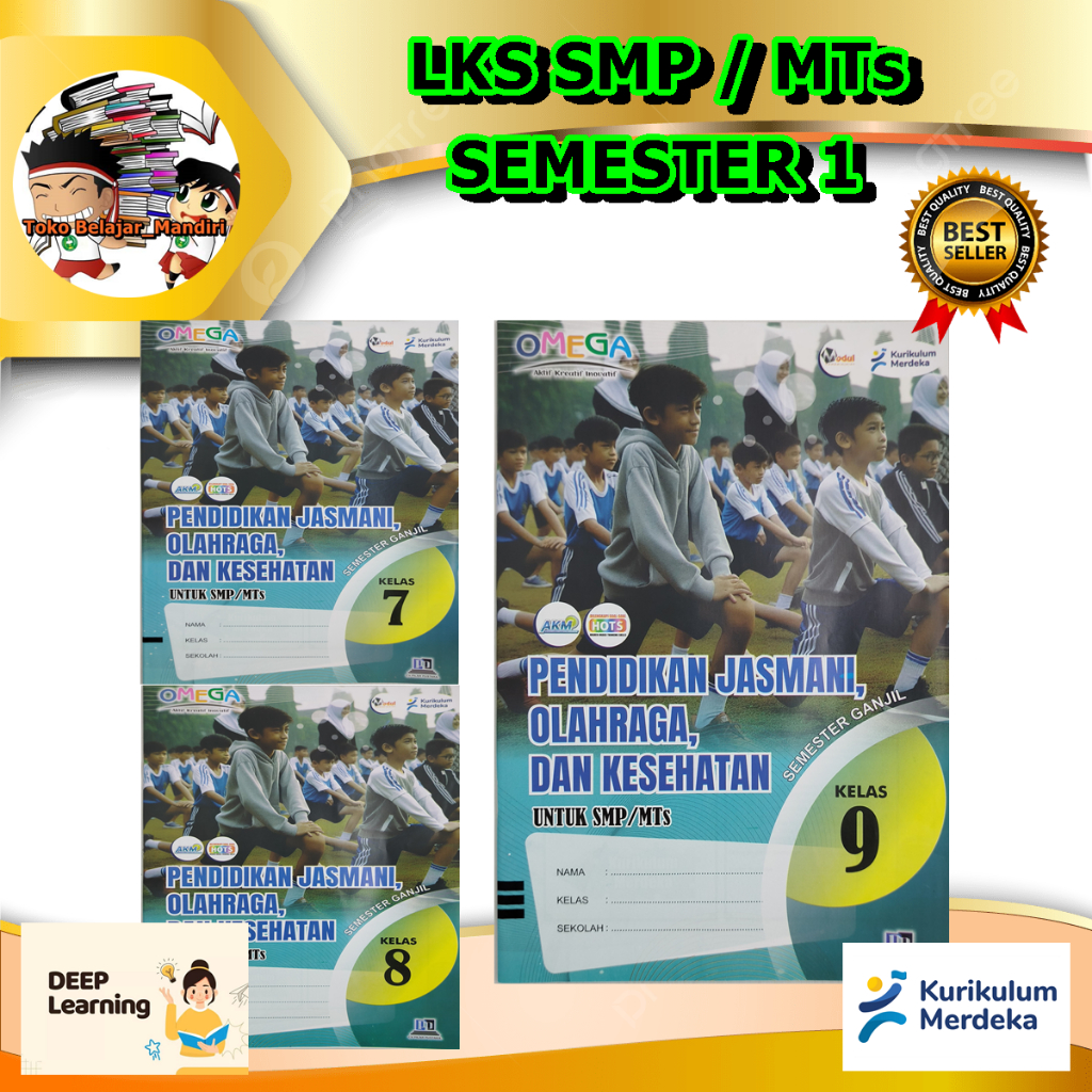 Jual LKS Penjasorkes / Penjaskes / Penjas /PJOK SMP/MTs Kelas 7, 8, 9 Semester 1 Kurikulum ...