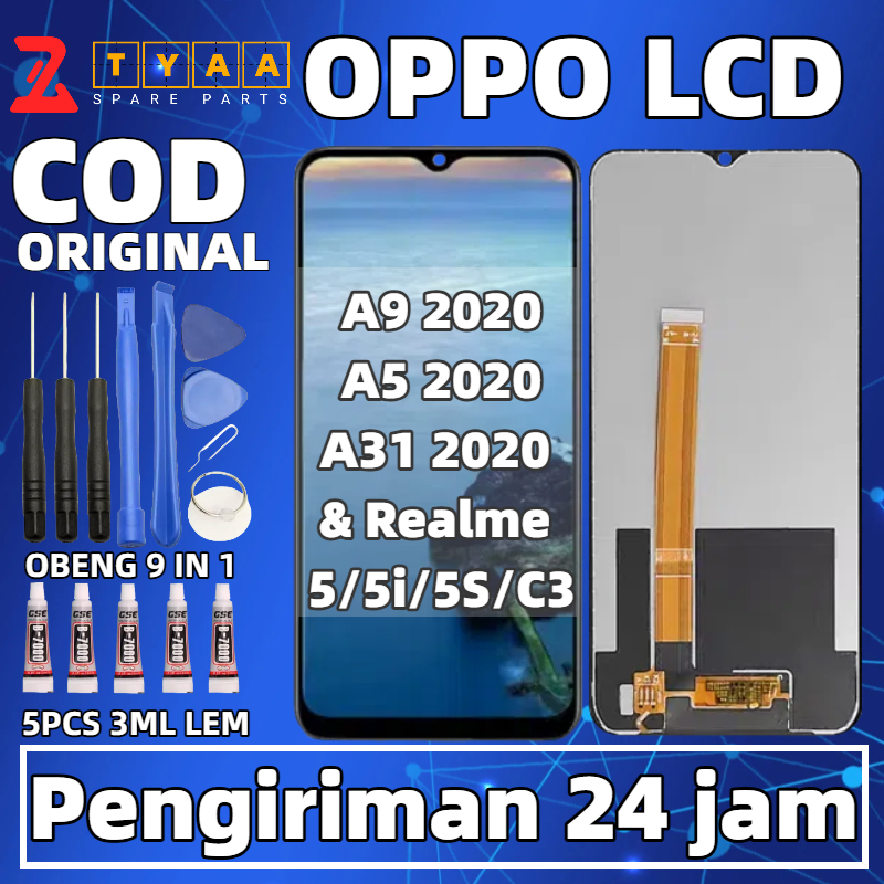 Jual LCD Touchscreen OPPO A9 2020/A5 2020/A31 2020 & Realme 5/5i/5S/C3 Original Fullset + Free ...