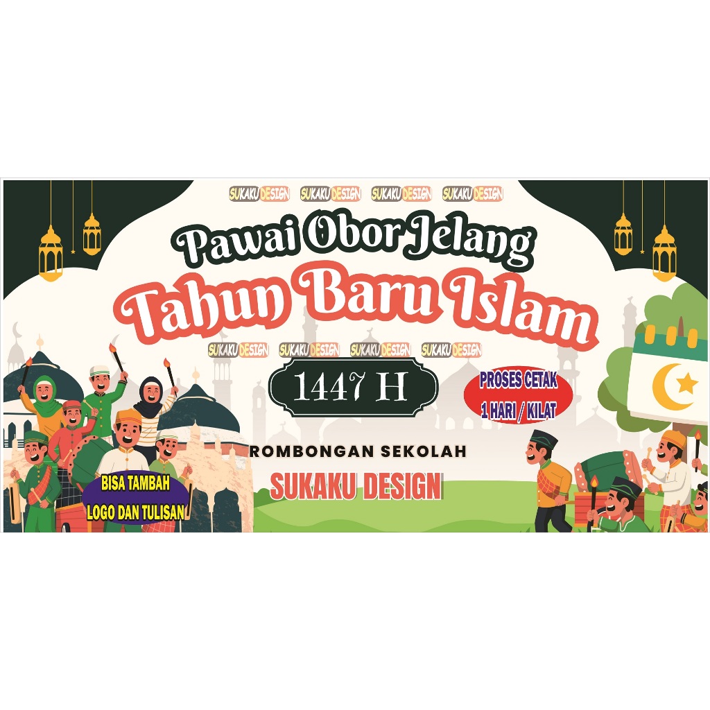 Jual Banner / Spanduk Pawai Obor Tahun Baru Islam / 1 Muharram / 1447 H ...